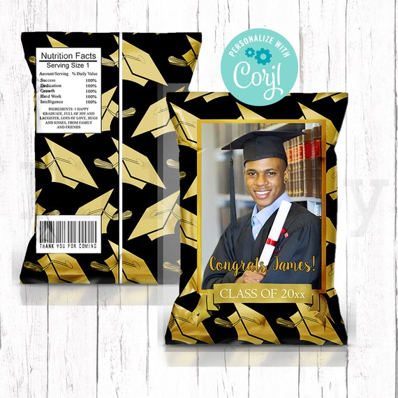 Graduation Chip Bag Editable Photo Chip Bag Graduation - Etsy