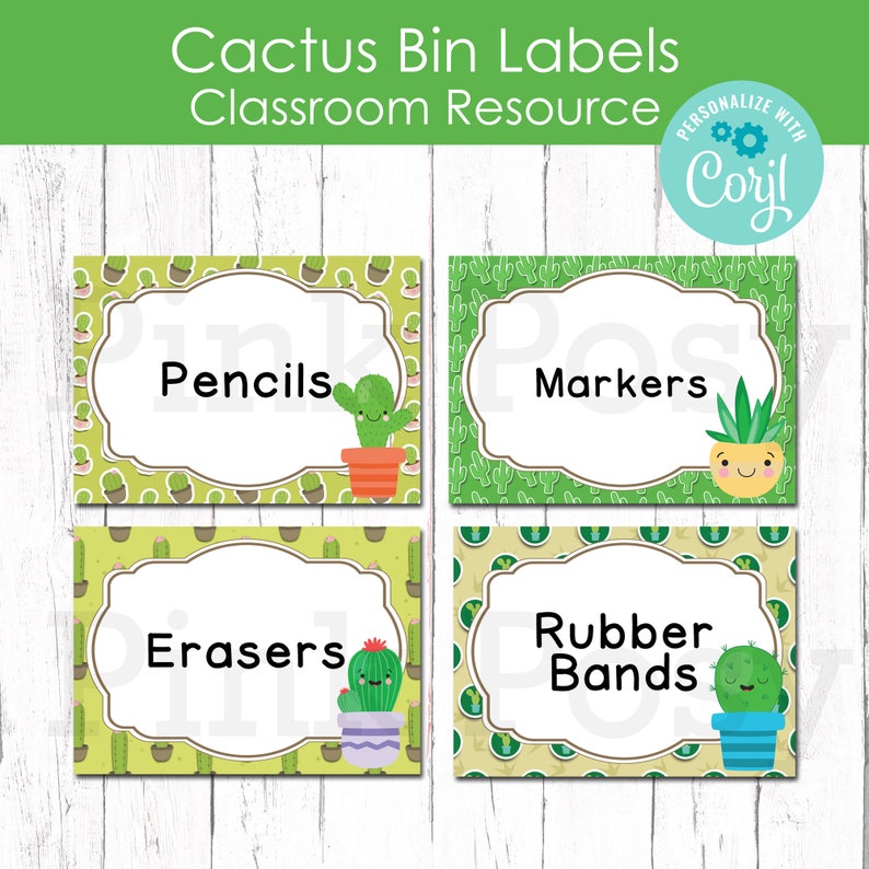 Editable Bin Labels Cactus Classroom Labels Classroom Decor - Etsy