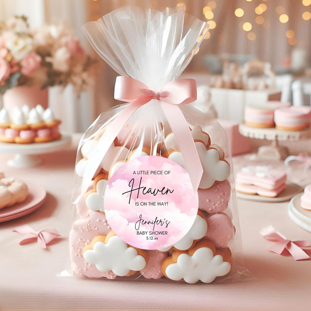 A Little Piece of Heaven Labels, Dreamy Baby Shower, Thank You Labels ...