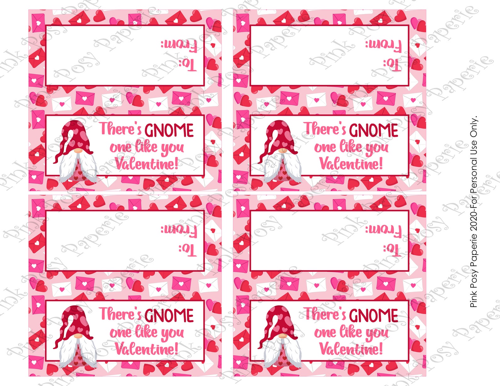Valentine Treat Bag Toppers Gnome Treat Bag Favors Gnome Bag - Etsy