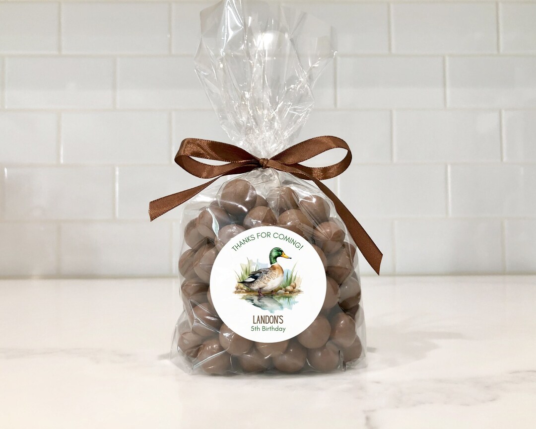 Mallard Duck Birthday Favor Labels, Thank You Stickers, Duck Hunting ...