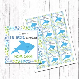 End of School Year Tags, Editable Shark Tags, Classmate Gift Tags ...