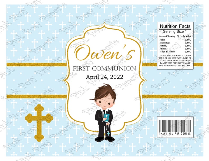 Editable First Communion Chip Bags, Boy Communion Treats, Communion Boy ...