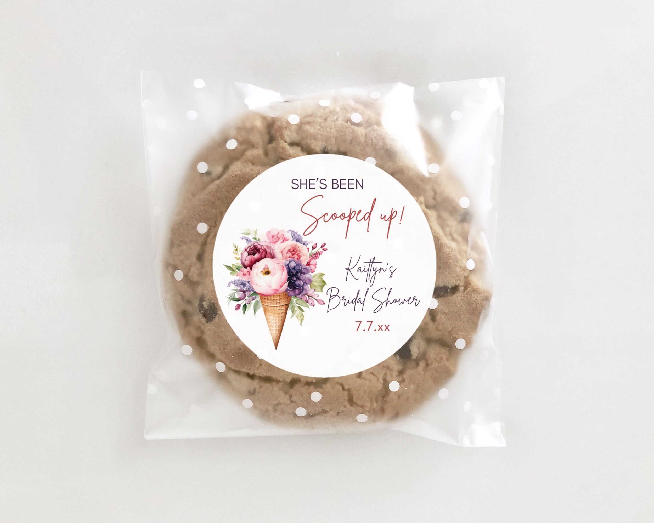 She's Been Scooped up Labels, Ice Cream Bridal Shower Stickers ...