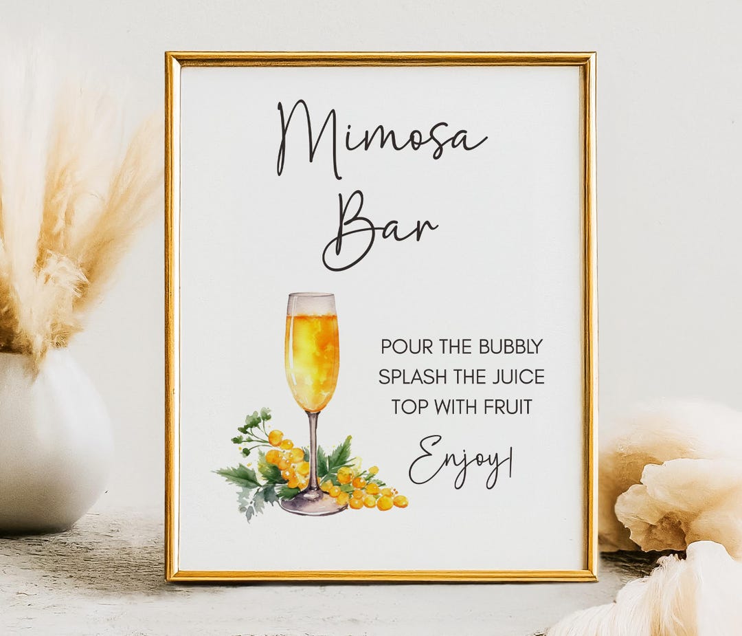 Mimosa Bar, Bridal Shower Sign, Signature Cocktail, Baby Shower ...