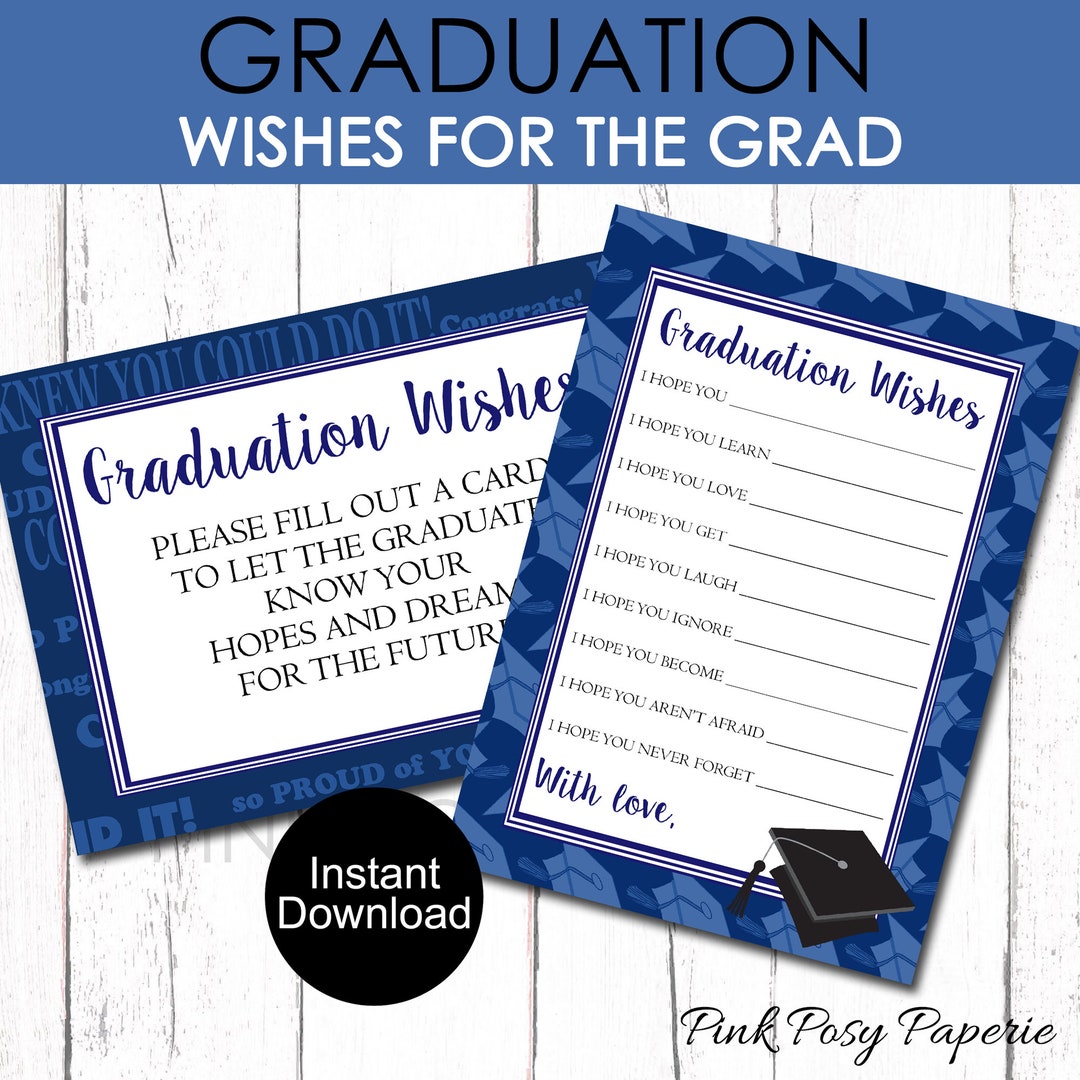 Navy Blue Graduation Wishes, Graduation Wishes Cards, Advice for the ...