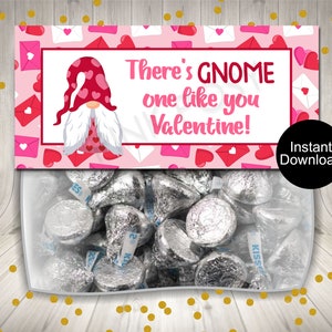 Valentine Treat Bag Toppers, Gnome Treat Bag Favors, Gnome Bag Toppers ...