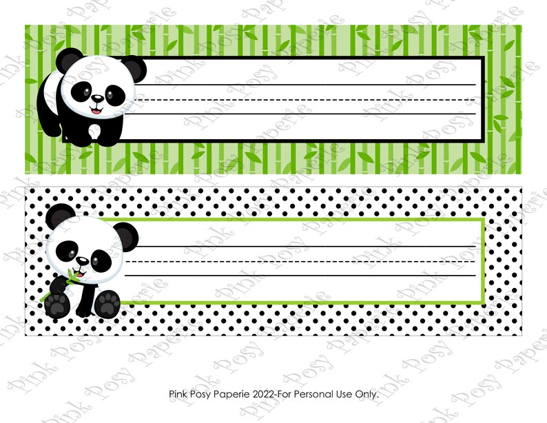 Editable Desk Name Plates Panda Desk Name Tag Classroom - Etsy