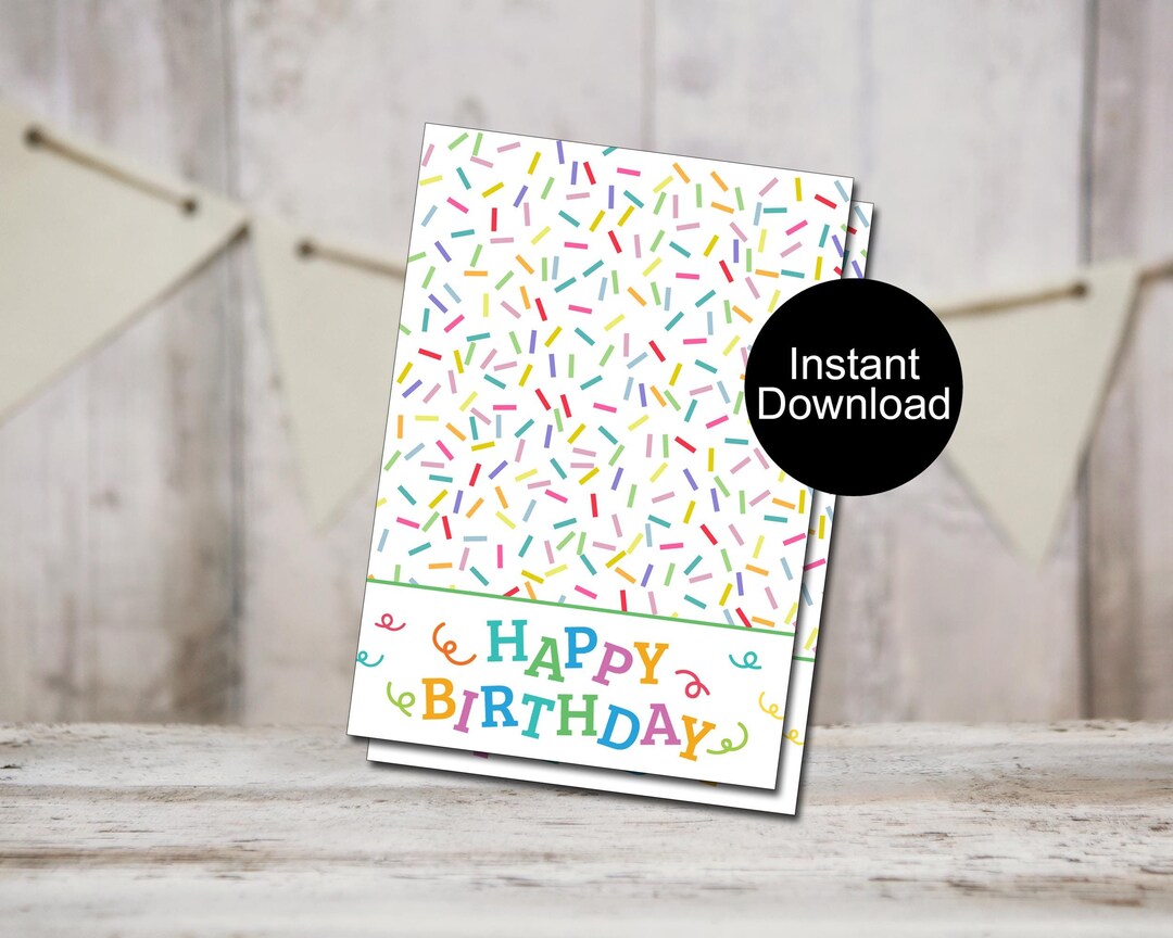Printable Birthday Cookie Cards, 3.5 X 5 Cookie Card, Birthday Cookie ...