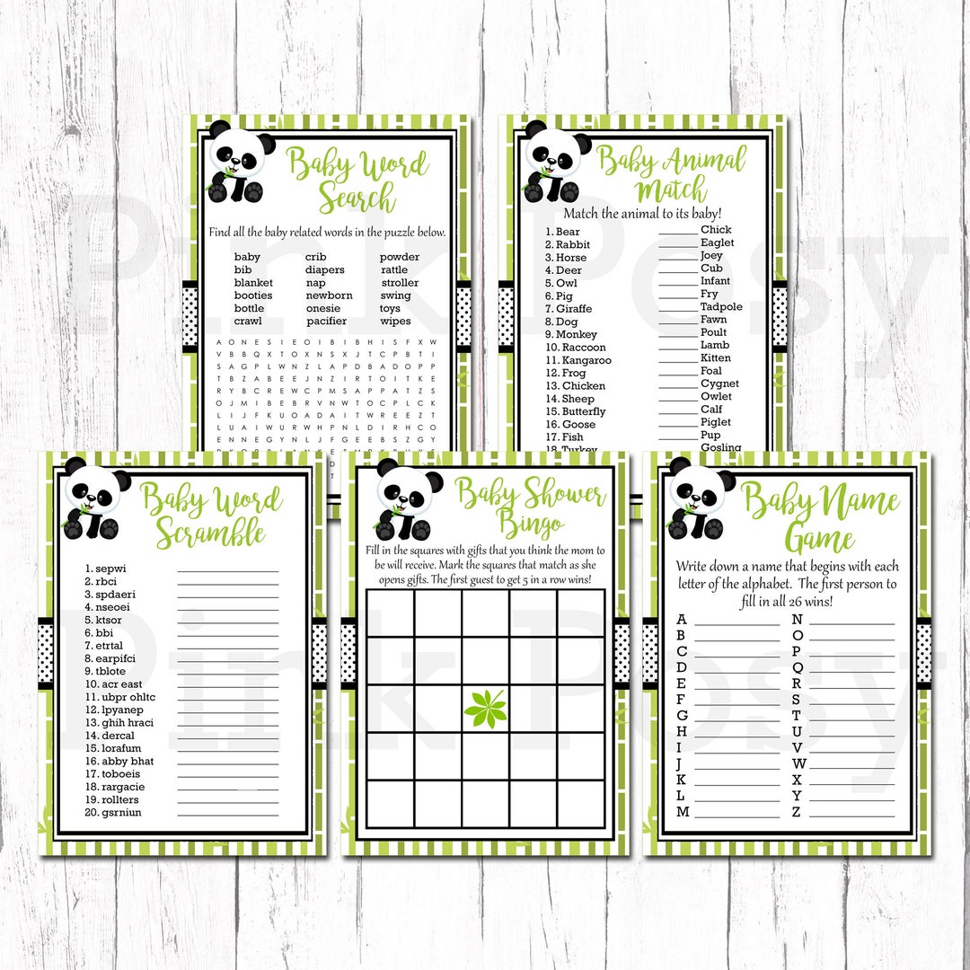 Panda Baby Shower Panda Game Bundle Gender Neutral Shower - Etsy