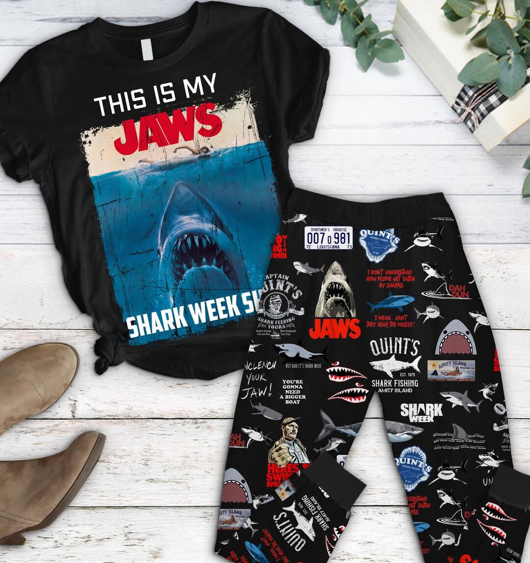 Jaws Movie Pajamas Set, This is My Jaws Shark Week Shirt, Funny Shark ...