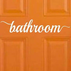 Bathroom Door Decal Vinyl Restroom Sign - Etsy
