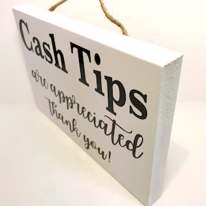 Cash Tips Are Appreciated Sign Thank You Restaurant Salon Signage - Etsy