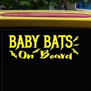 Baby Bats on Board Decal Halloween Decor Vinyl Car Bumper Sticker All ...
