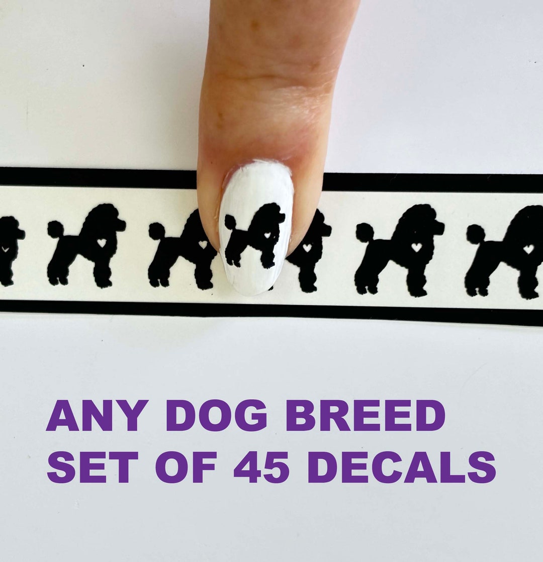 Dog Nail Decals Any Breed Vinyl Stickers Miniature SET All Color ...