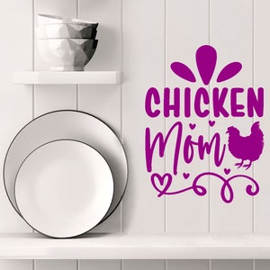 Chicken Family Decal Rooster Hen Baby Chicks Floral Cutout Design Wall ...