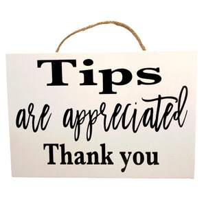 Tips Are Appreciated Thank You Sign Restaurant Salon Signage - Etsy
