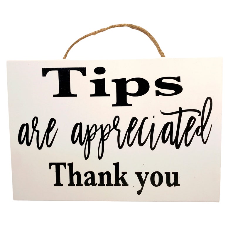 Tips Are Appreciated Thank You Sign Restaurant Salon Signage - Etsy