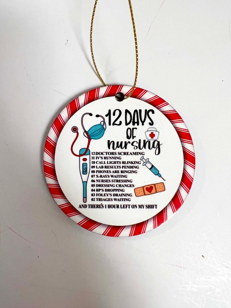 Nurse Ornament 12 Days of Nursing Christmas Tree Decor - Etsy