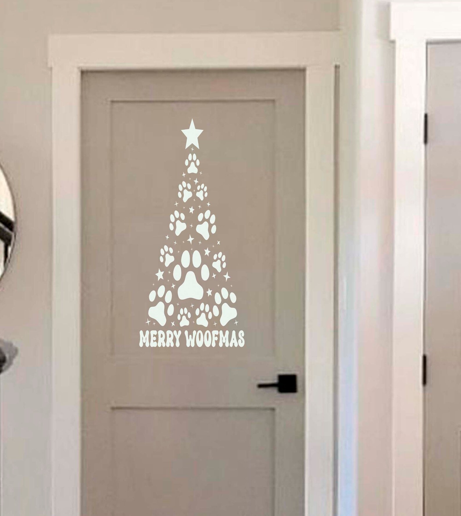 Merry Woofmas Dog Paw Christmas Tree Decal - Pet Groomer Gift - Etsy
