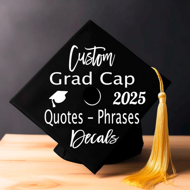 Custom Grad Cap Decals - Etsy