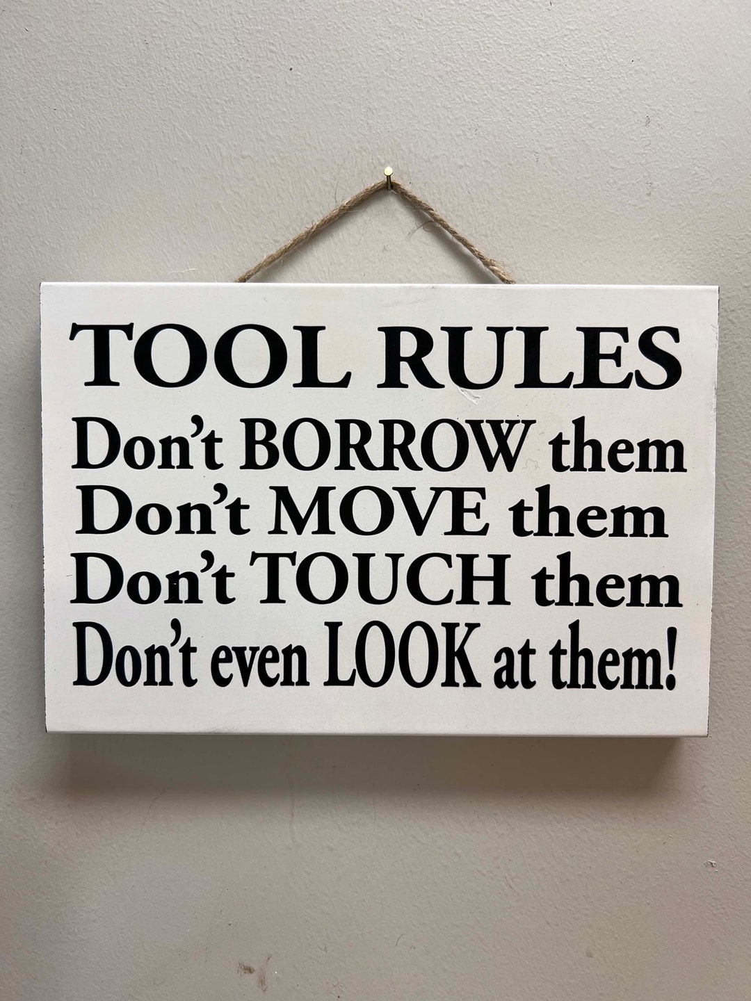 Tool Rules Sign Funny Workshop Plaque - Etsy