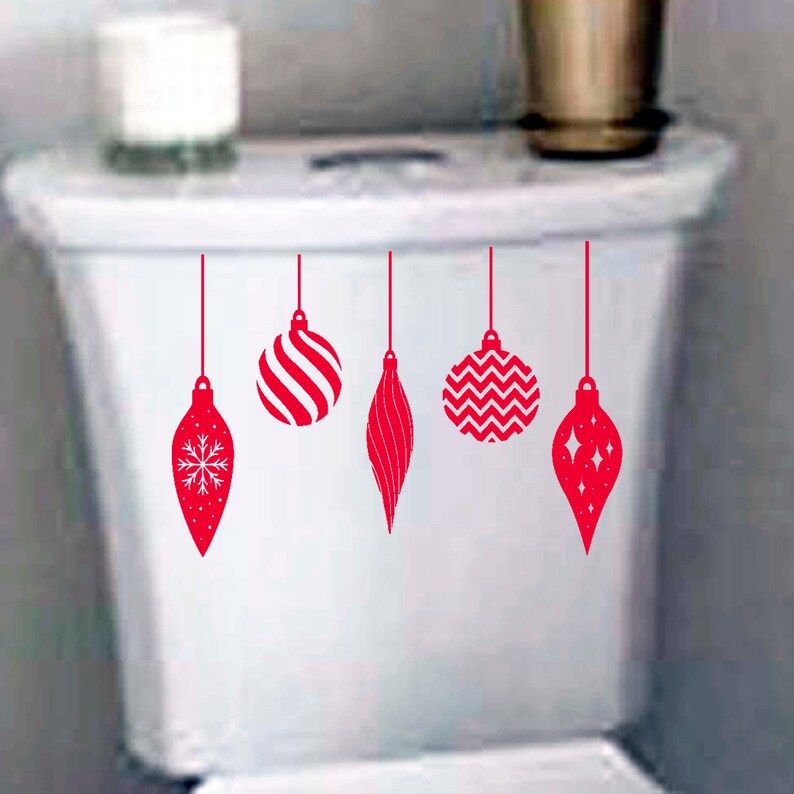 Toilet Ornament Decal Christmas Bathroom Decor - Etsy