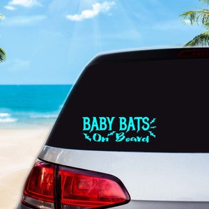 Baby Bats on Board Decal Halloween Decor Vinyl Car Bumper Sticker All ...