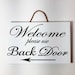 Please Use BACK DOOR Sign Welcome Directional Arrow Door Hanger - Etsy