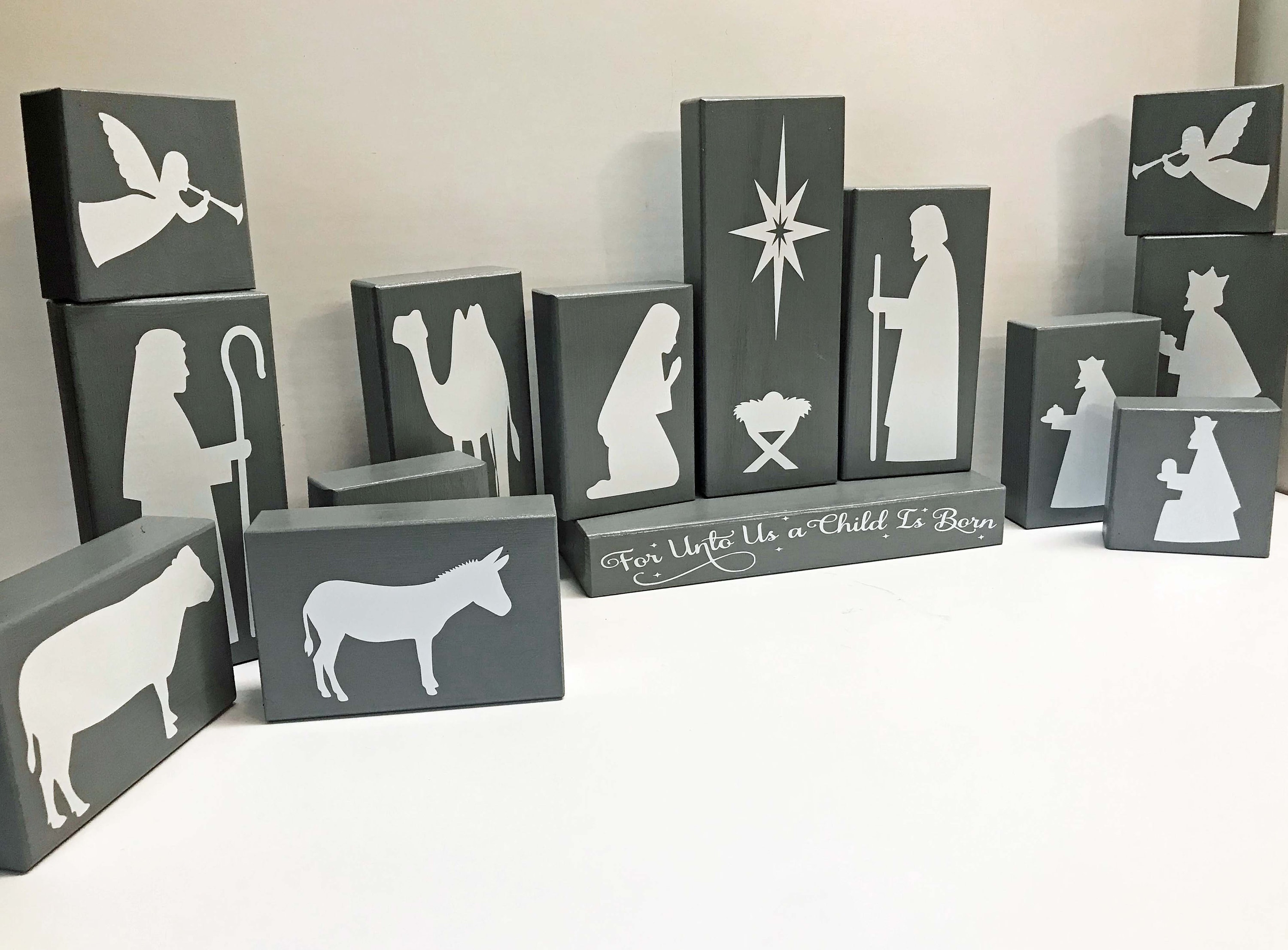 Mary Joseph Baby Jesus Block Set for Unto Us a Child is Born - Etsy
