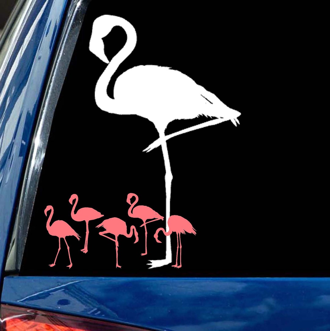 Flamingo Decal Vinyl Beach Theme Coastal Birds Sticker Window Car ...