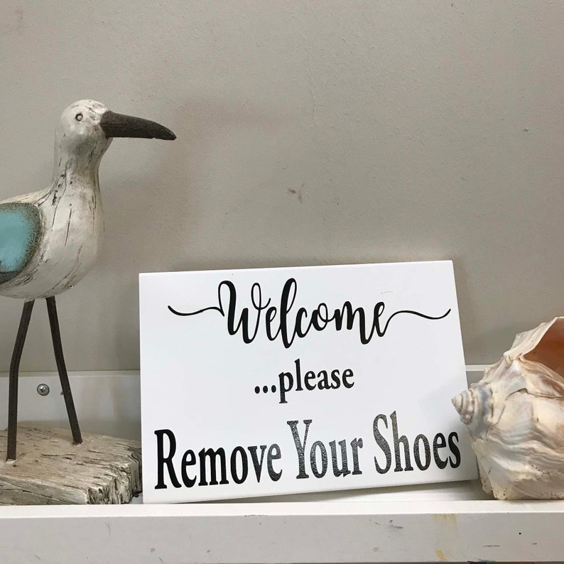 WELCOME Please Remove Your Shoes Sign Wood Porch Foyer Decor - Etsy