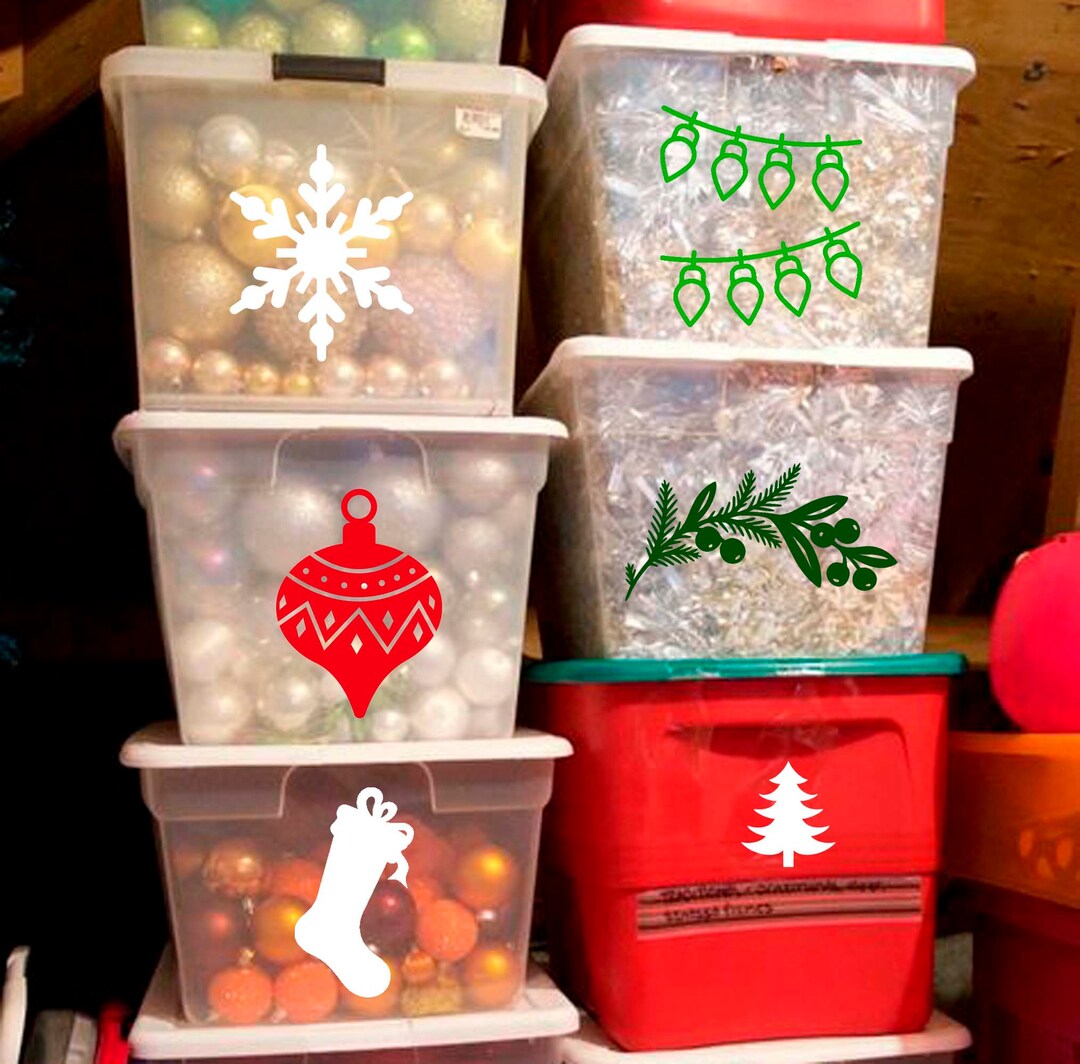 Christmas Storage Bin Tub Decal Sticker Vinyl All Colors Sizes Free ...