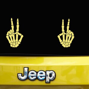 Skeleton Hand Peace Decal Vinyl Sticker Car Bumper Mirror Window ...