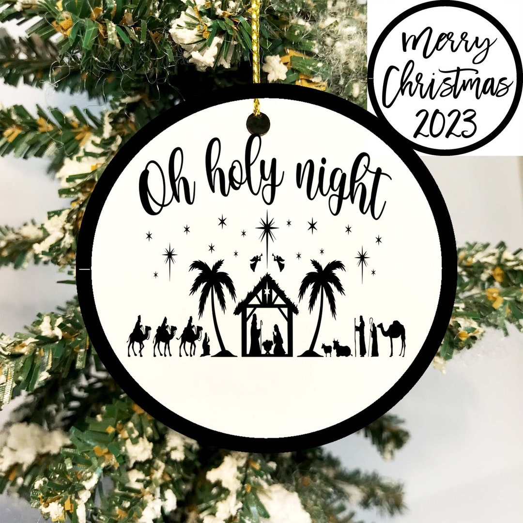 Oh Holy Night Ornament Nativity Scene Christmas Tree Decor Birth of ...