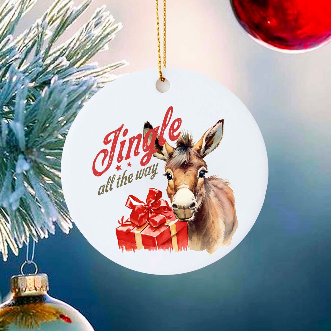 Donkey Ornament Jingle All the Way Christmas on the Farm Tree Decor ...