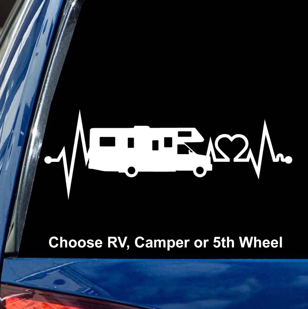 Camper Decal Lifeline Heartbeat Tow Vehicle RV Motorhome Sticker 60 ...