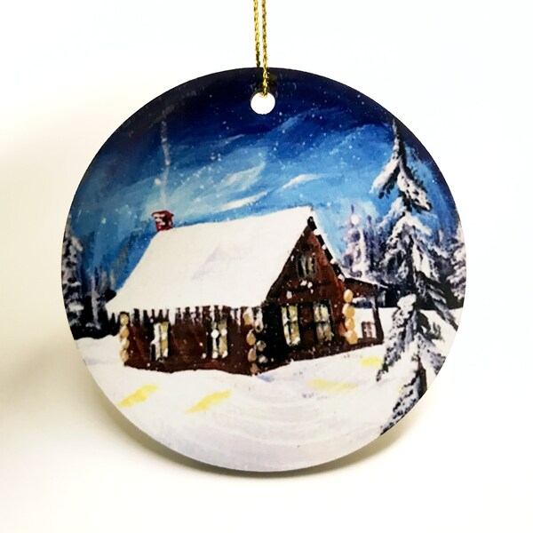 Log Cabin Ornament - Etsy