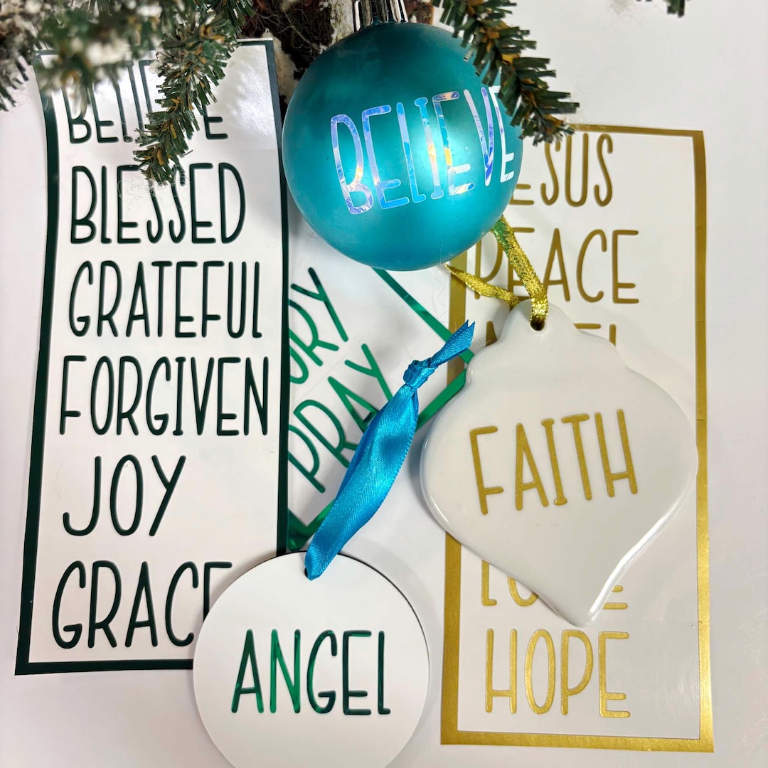 Religious Ornament Decals: DIY Christmas Stickers - Set of 12 - Etsy