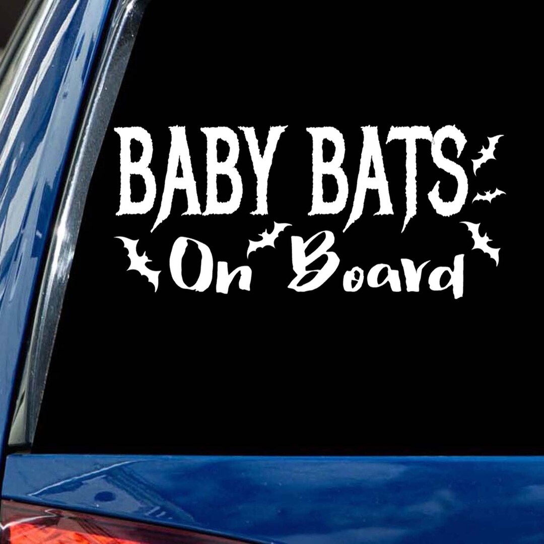 Baby Bats on Board Decal Halloween Decor Vinyl Car Bumper Sticker All ...