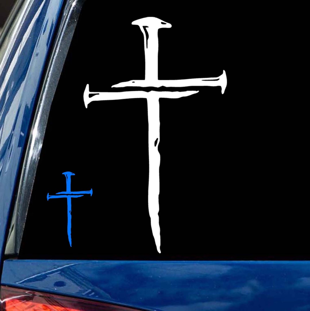 Cross Decal 3 Nails Christian Bumper Sticker Religious Gift - Etsy