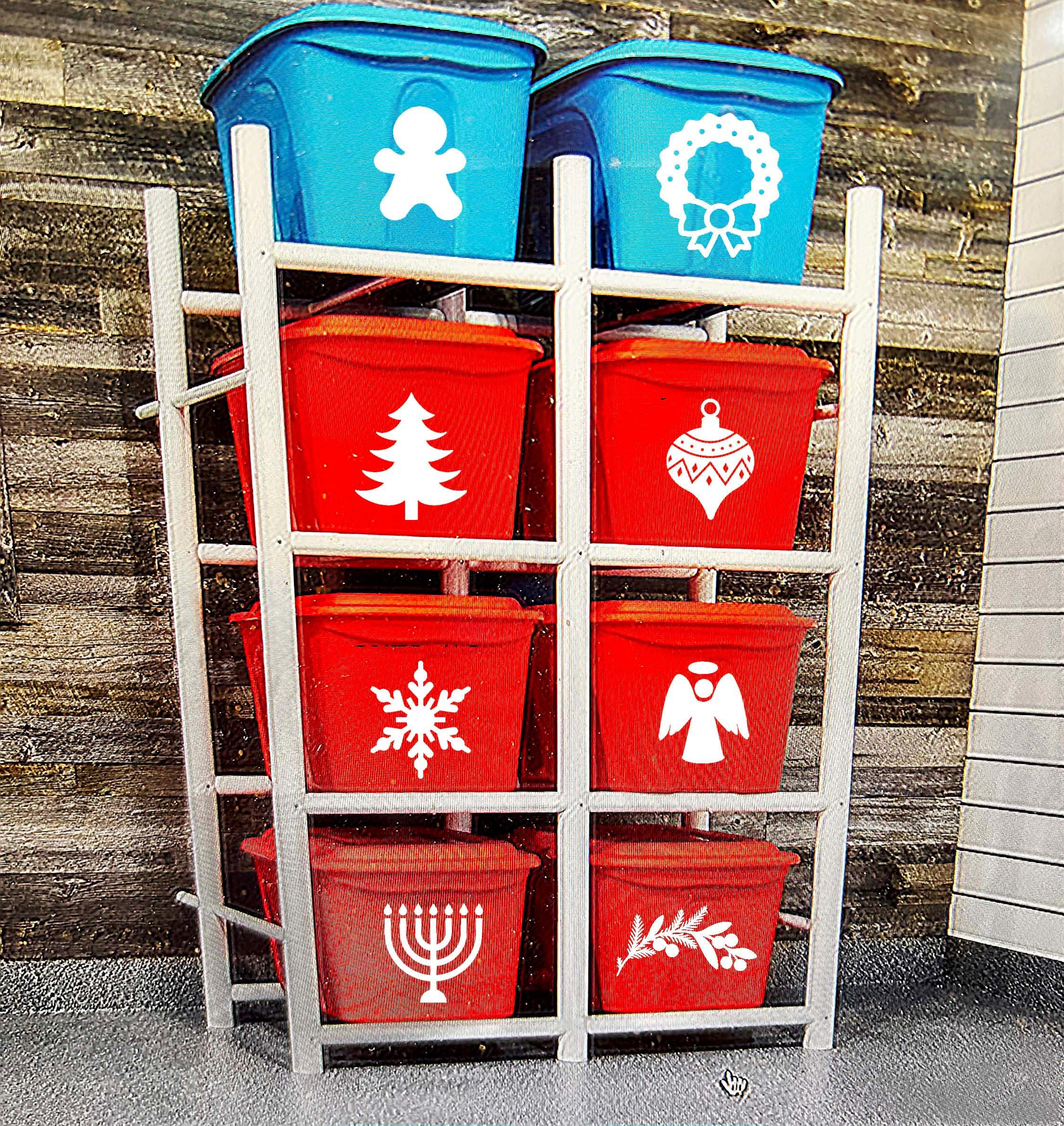 Christmas Storage Bin Labels Totes Boxes Vinyl Decals Garage ...