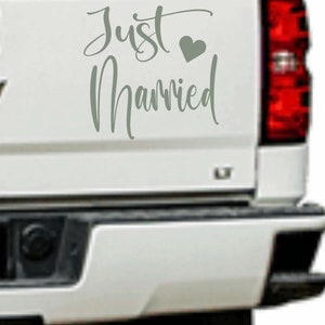 Just Married Decal Car Sticker Wedding Getaway Car 65 COLOR Vinyl ...