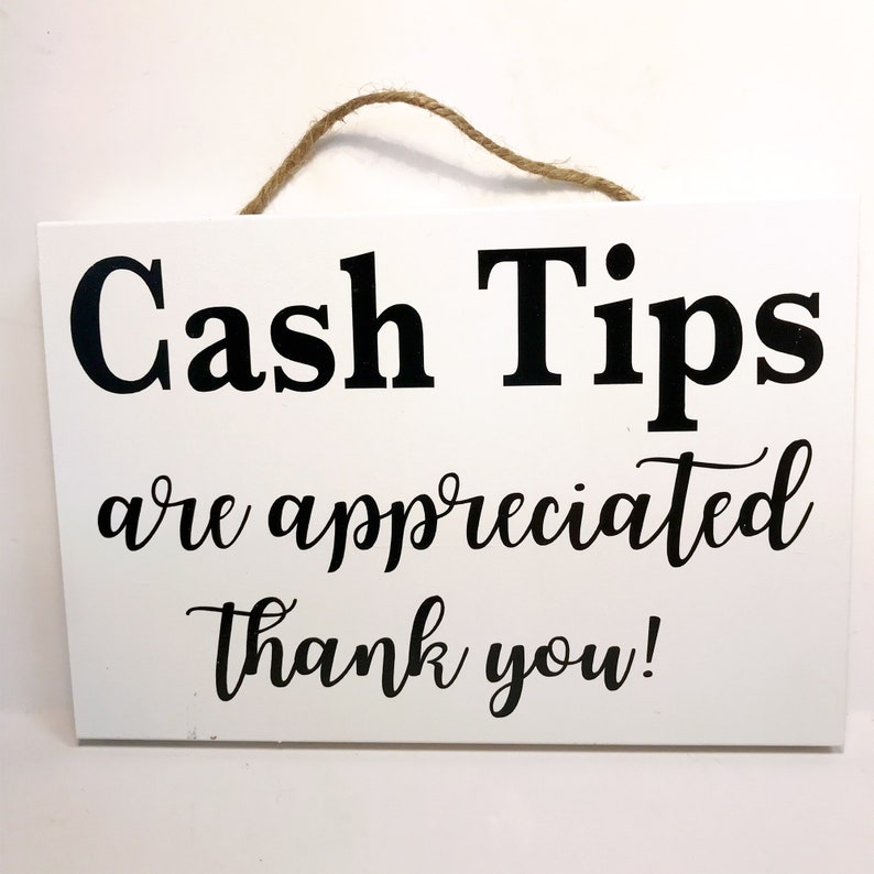 Cash Tips Are Appreciated Sign Thank You Restaurant Salon - Etsy
