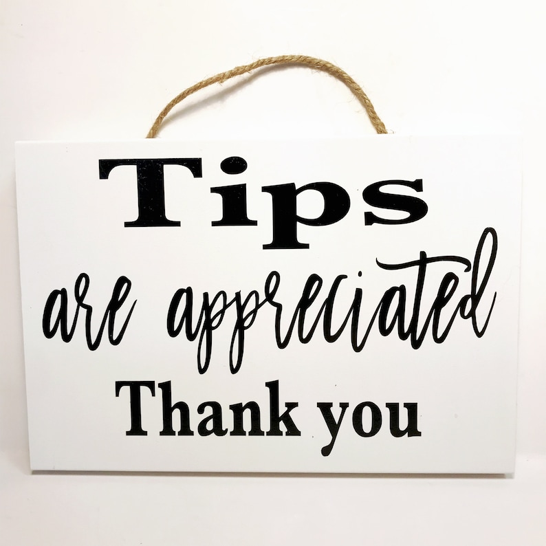 Tips Are Appreciated Thank You Sign Restaurant Salon Signage - Etsy