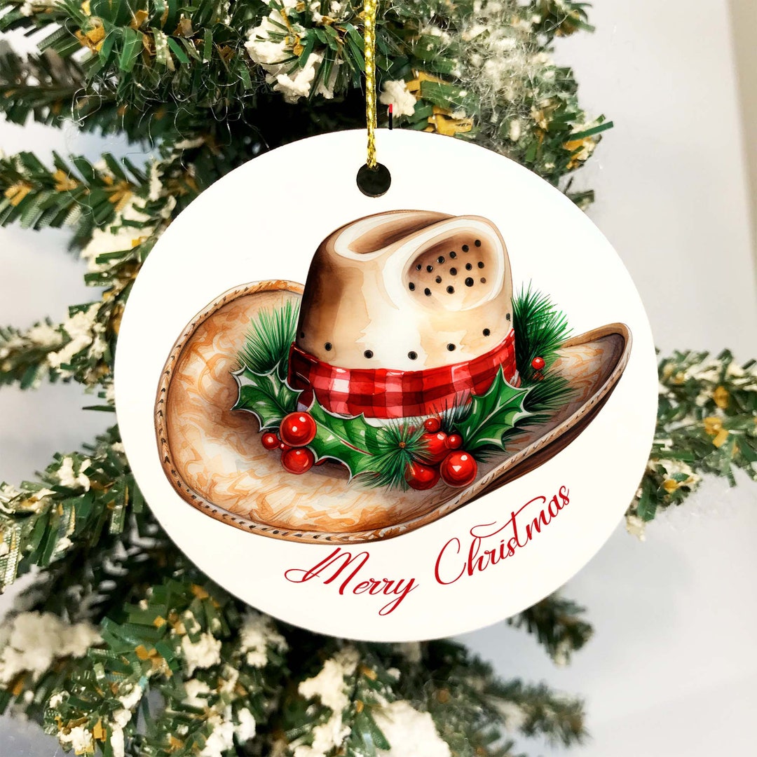 Western Hat Ornament Christmas Tree Cowboy Cowgirl Theme Decor - Etsy