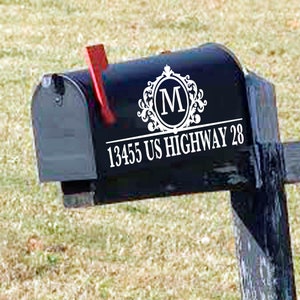 Address Mailbox Decal Monogram Street Name Number Vinyl Personalized - Etsy