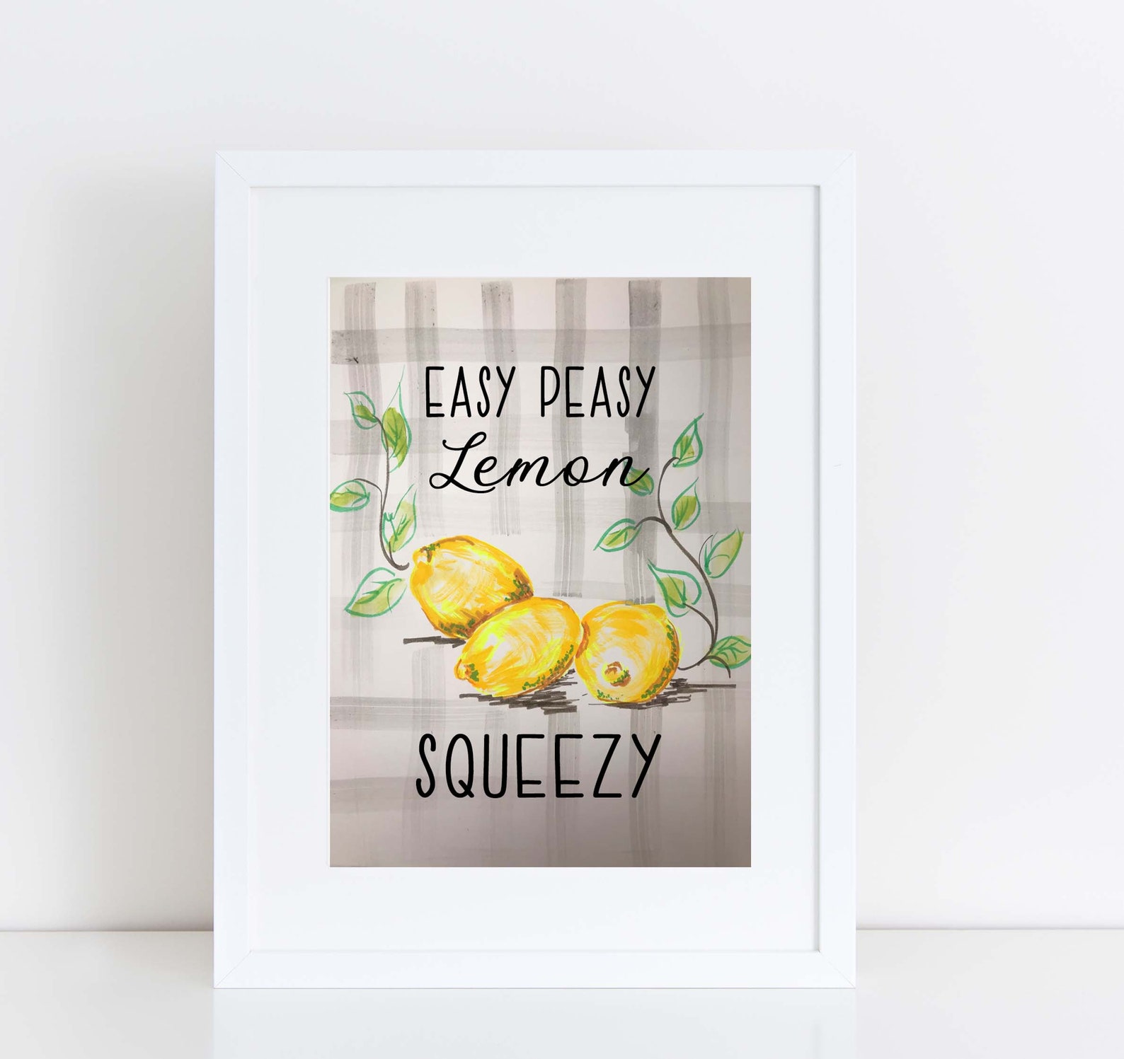 Easy Peasy Lemon Squeezy Sign Farmhouse Kitchen Decor Unframed | Etsy