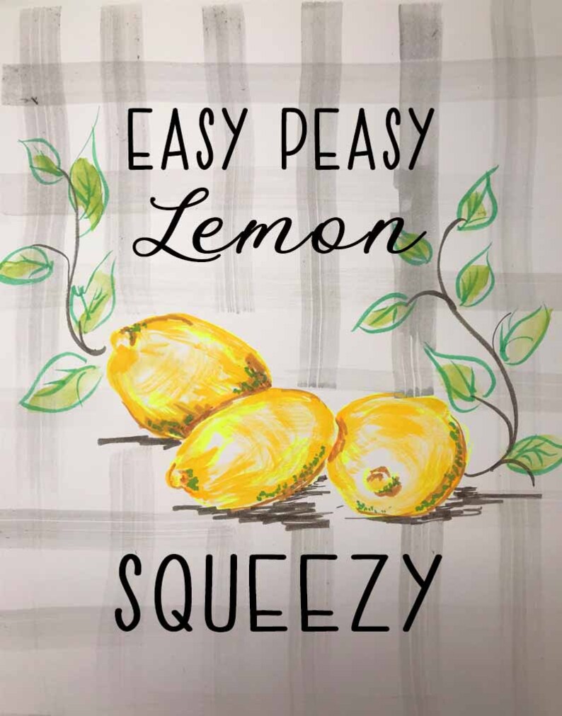 Easy Peasy Lemon Squeezy Sign Farmhouse Kitchen Decor Unframed | Etsy