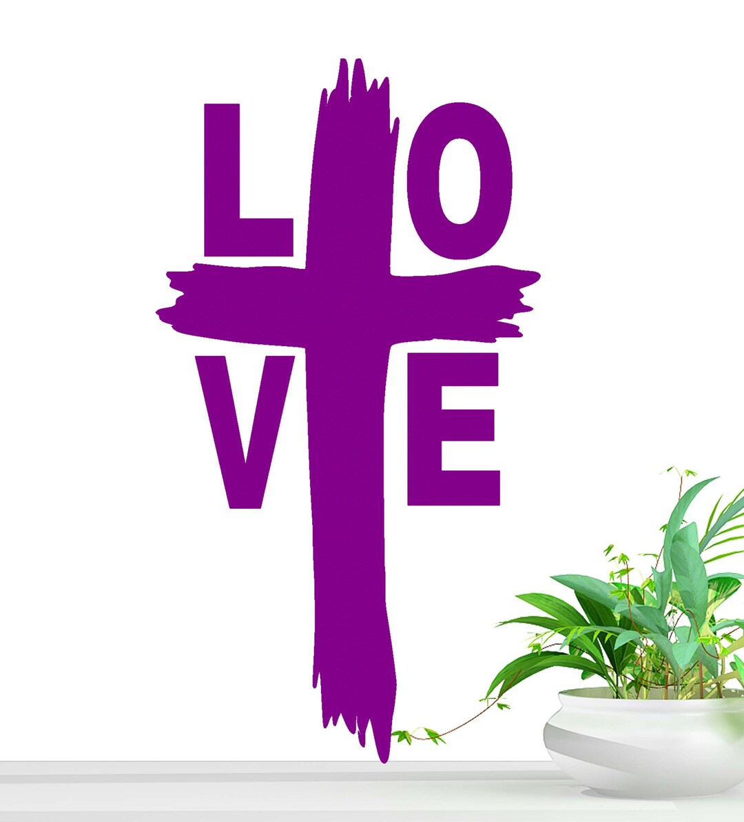Love Cross Decal Car Window Sticker Religious Wall Decor All Sizes ...